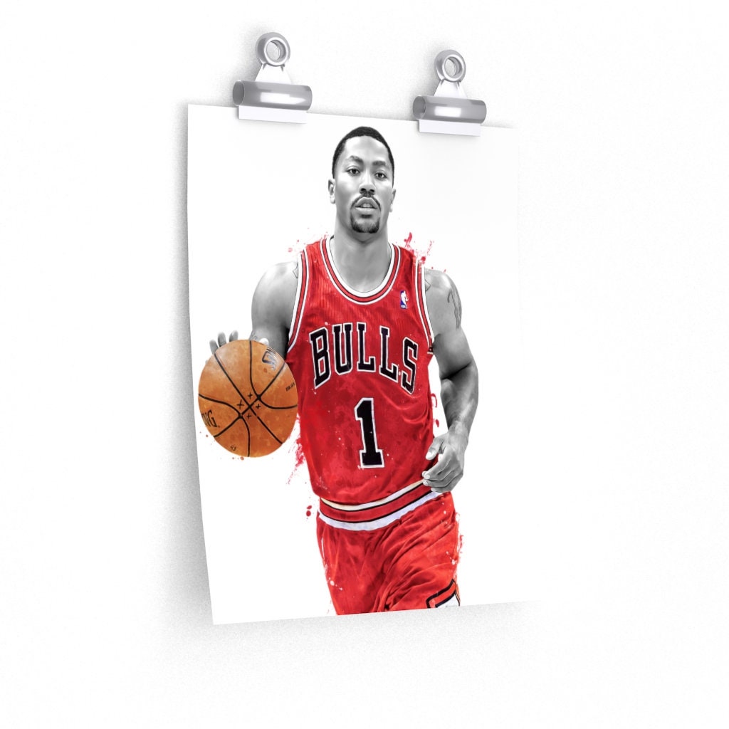 Derrick Rose Chicago Poster, Leinwand, Basketball Druck, Sport ...