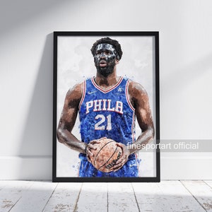 Joel Embiid Philadelphia Poster Canvas Wrap Basketball - Etsy