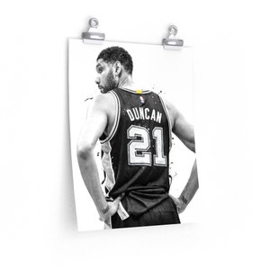 Tim Duncan San Antonio Poster, Canvas, Basketball Print, Sports Wall ...