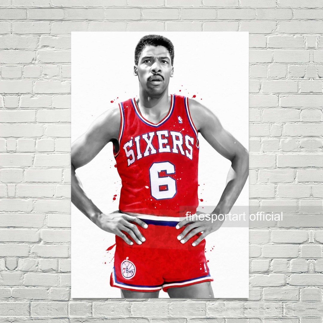Julius Erving Philadelphia Poster, Canvas, Basketball Print, Sports ...