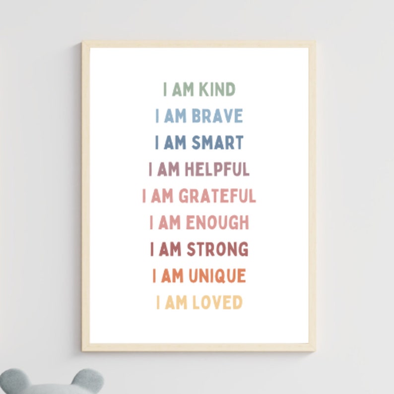 Affirmations for Kids, Classroom Posters, I Am Affirmations, Playroom ...