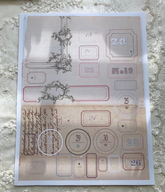 Ornate Vintage Date Labels | Etsy