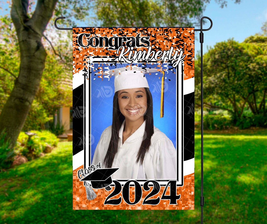 Senior Graduation Template Digital Photo Graduation Digital Garden Flag ...
