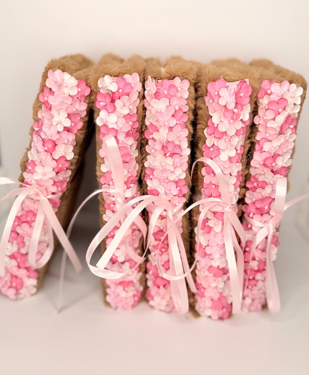 All About Me| Pink Floral Faux Fur Journal – Handmade Plush Writing ...