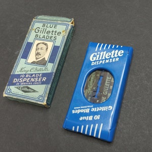 Vintage Gillette Dispenser Blue Blades Old Shavers - Etsy