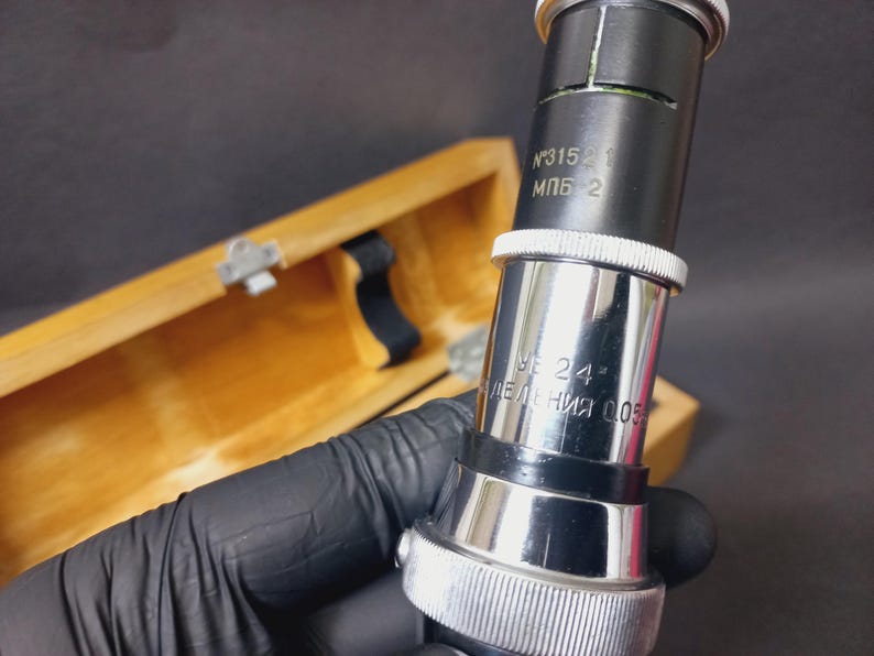 Soviet Vintage Microscope MPB-2. 24x Magnification, Antique Microscope ...