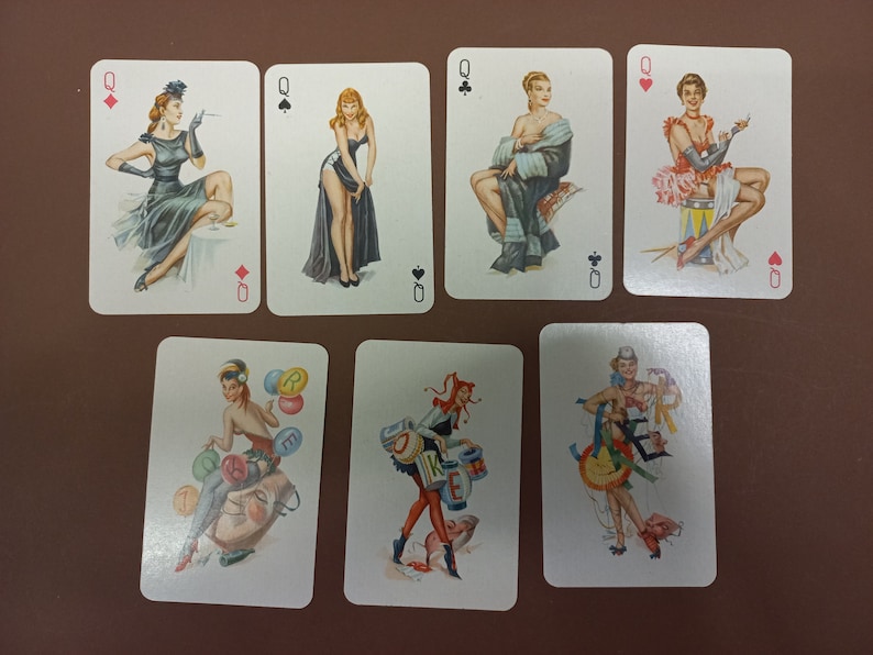 Vintage Pin up Playing Cardsfull Set 55pcs Vintage Playing | Etsy