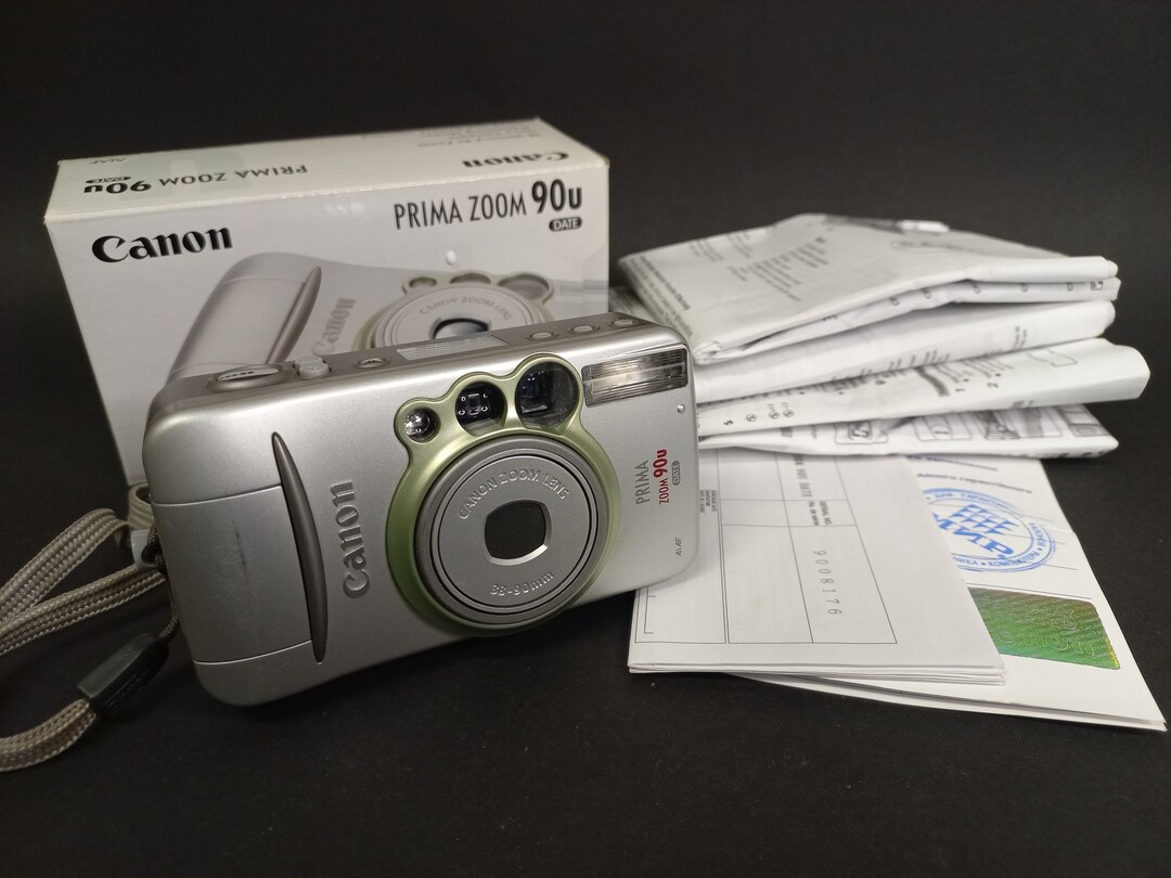 Vintage Camera Canon Prima Zoom 90u, Film Camera Canon 1990s, Point and ...