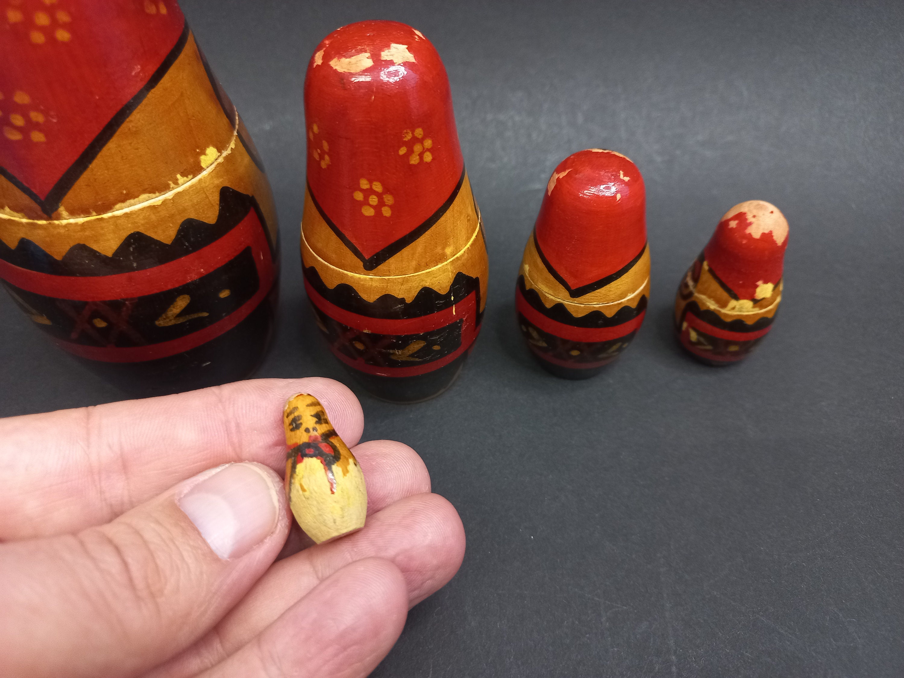 Soviet Vintage Old Nesting Dolls Set of 5 Russian Soviet - Etsy