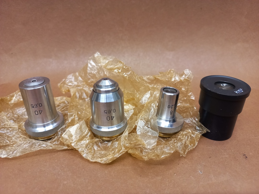 Soviet Vintage Microscope Lenses LOMO New!!! Set, USSR Microscope ...