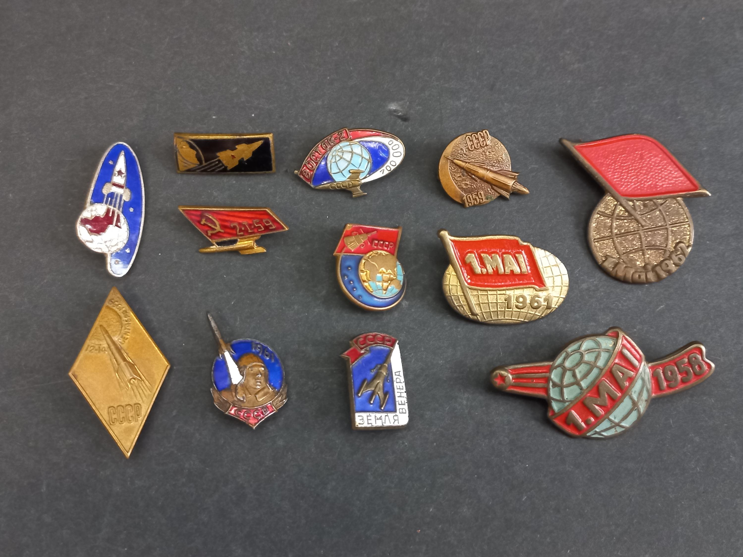 Soviet Vintag Space Badges,heavy Bronze With Enamel Space Badges ...