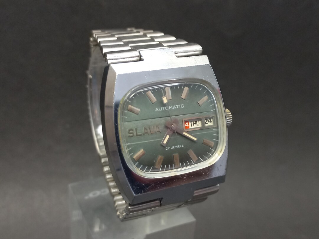 Soviet Vintage Watch Slava Tank Automatic, Mechanical Watch USSR ...
