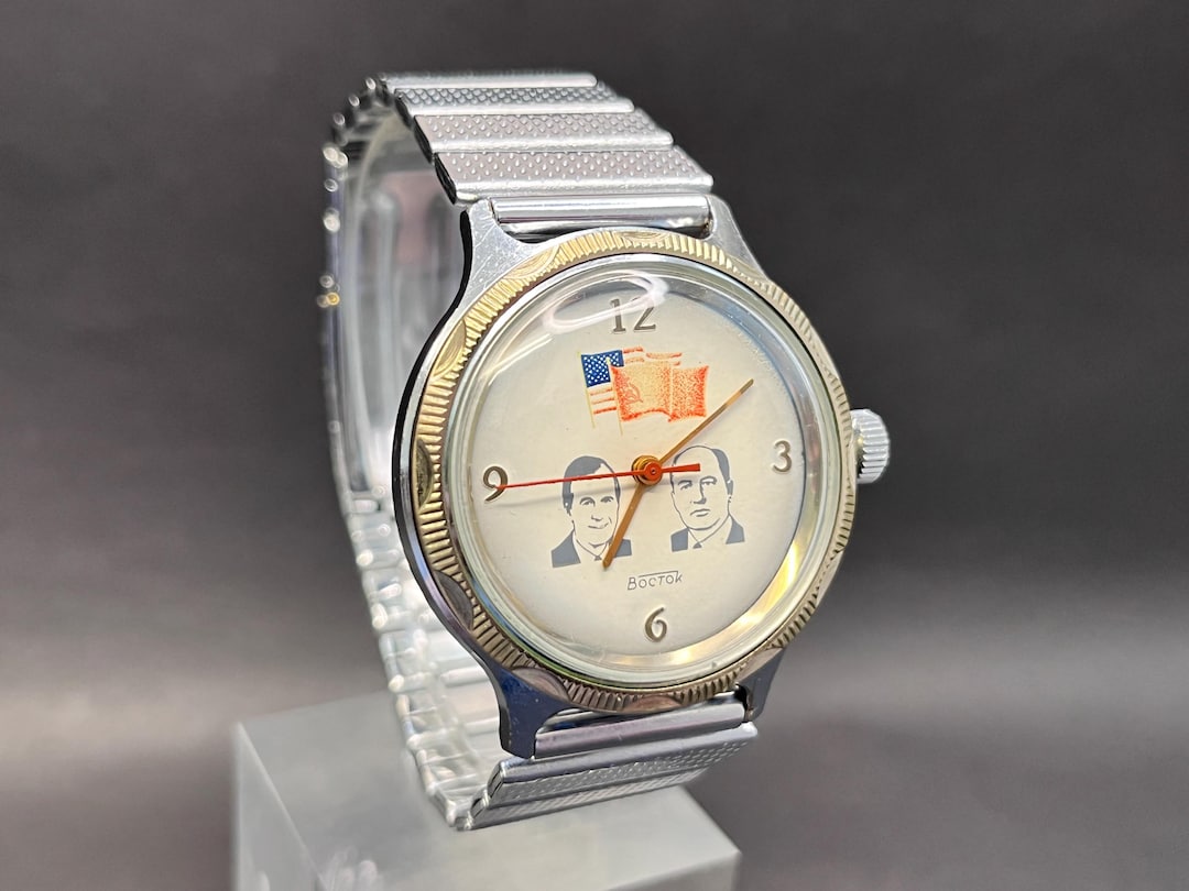Soviet Vintage Watch Vostok "george Bush Gorbachev",mechanical Watch ...