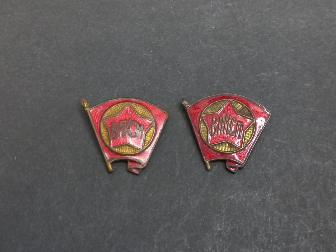 Soviet Vintage Badges All-union Leninist Communist Youth Union 2pcs ...