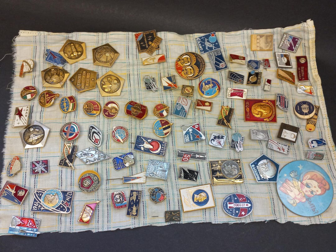 Soviet Vintag Space Badges 75 Pcs,space Program Ussr,collectible ...