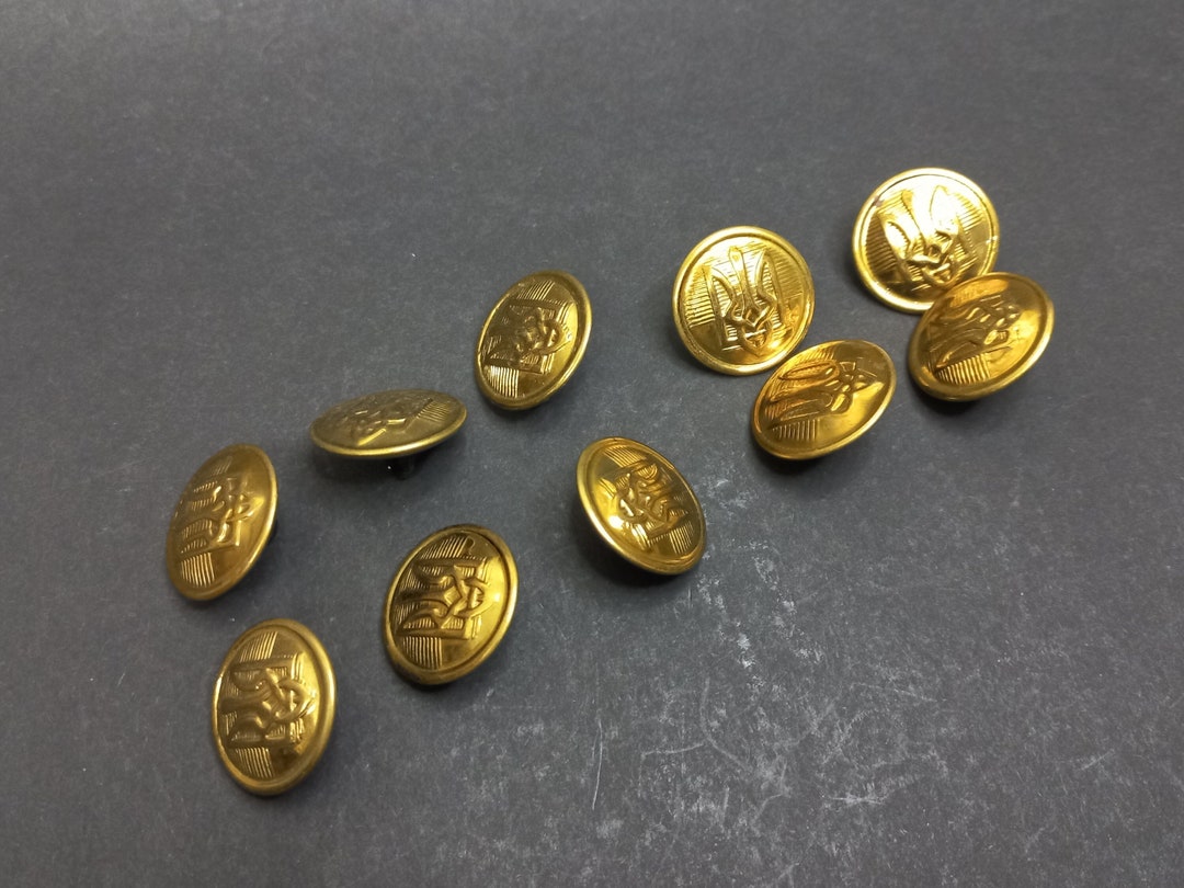 Vintage Ukrainian Buttons,trident Symbol of Ukraine, Ukrainian Army ...