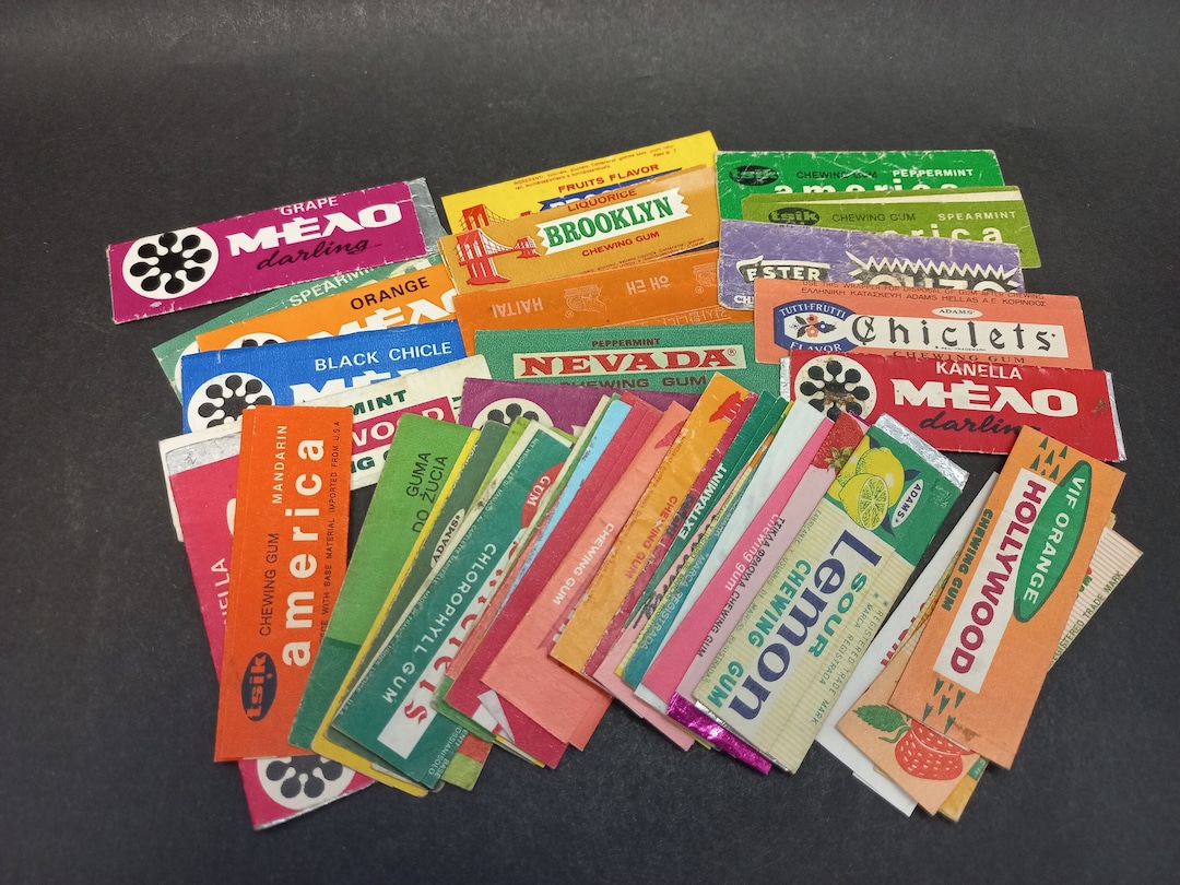 Vintage Bubble Chewing Gum Wrappers Set 45 Pcs. Chewing Gum Liners.1980s - Etsy