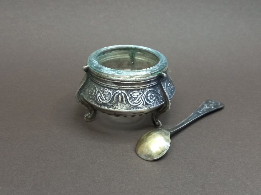 Soviet Vintage Salt Shaker With a Spoon, Mustard Pot, Salt Jar, Soviet ...