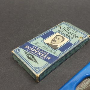 Vintage Gillette Dispenser Blue Blades Old Shavers - Etsy