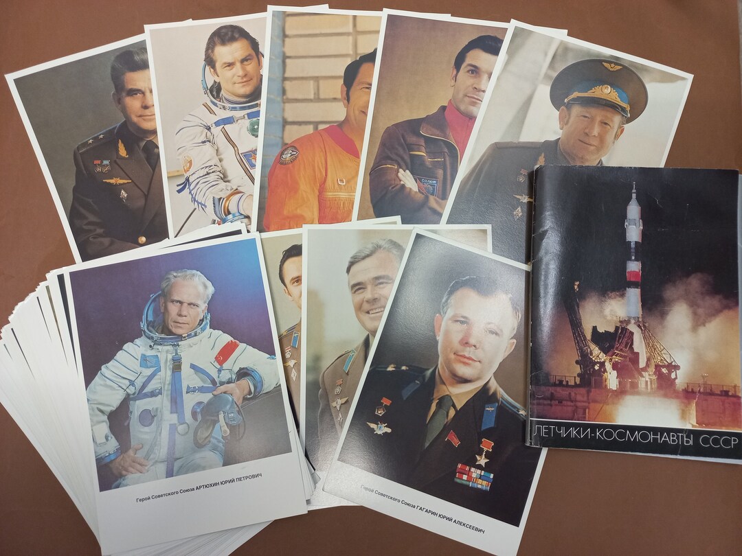 Soviet Vintage Postcards Pilots Cosmonauts of the Ussr,big Full Set 58 ...