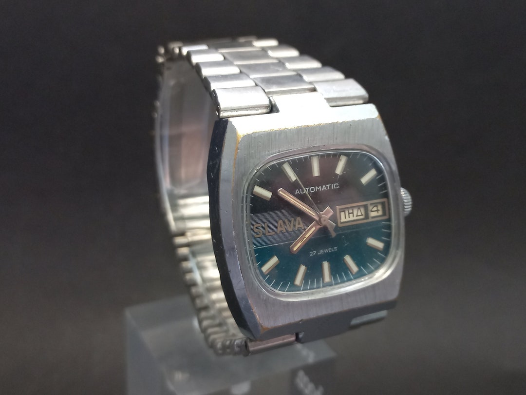 Soviet Vintage Watch Slava Tank Automatic, Mechanical Watch USSR ...