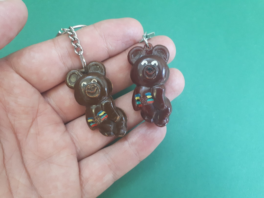 Vintage Soviet Keychain Olympic Bear.2 Pieces.keychain Olympiad 1980 ...