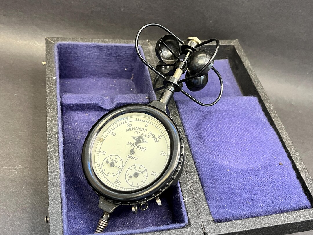 Soviet Vintage Anemometer 1957, USSR Wind Speed Gauge, Russian Old ...
