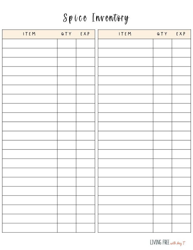 Kitchen Inventory Tracker Printables - Etsy