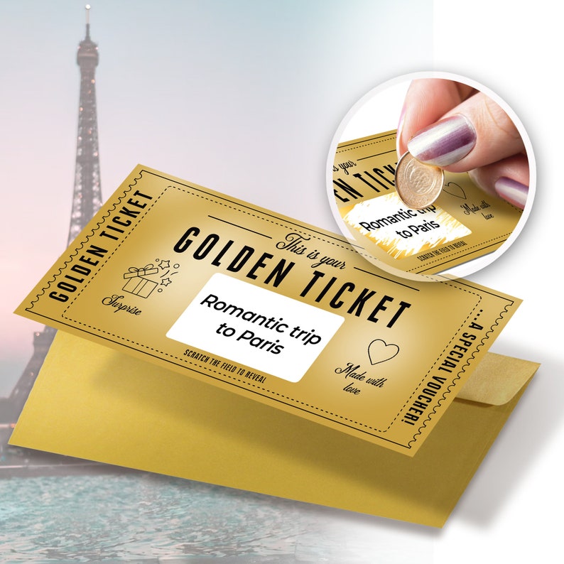 GIFT VOUCHER CARD Scratch off Card Golden Foil Card Ticket Scratch Card ...