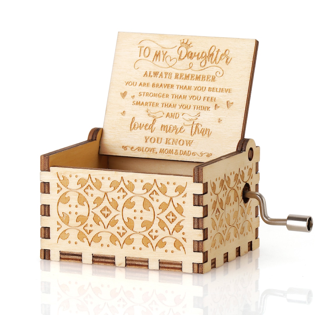 DAUGHTER MUSIC BOX | Daughter Keepsake | Wooden Music Box | Love ...