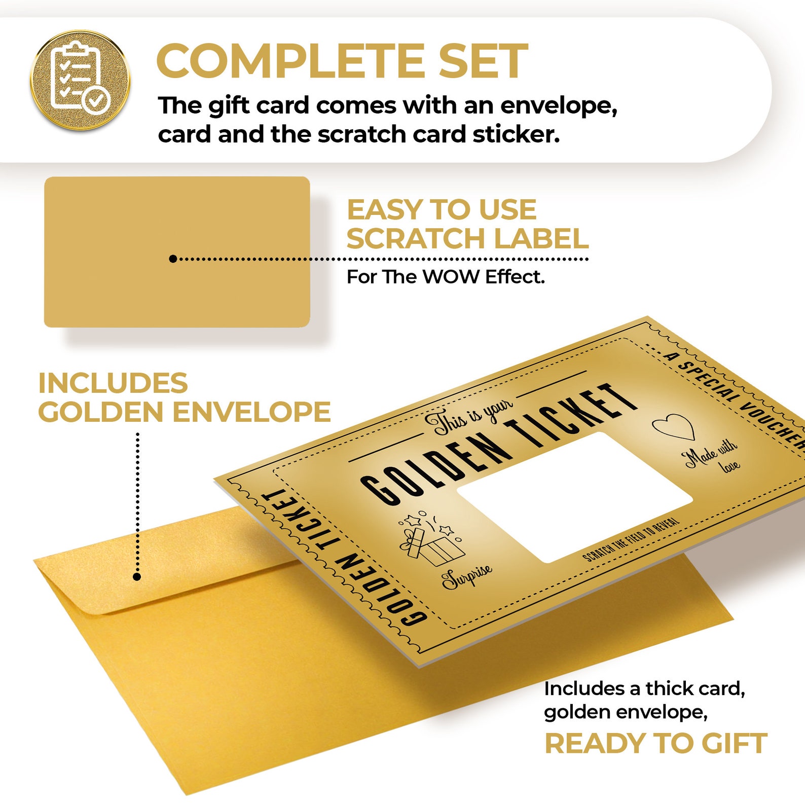 GIFT VOUCHER CARD Scratch off Card Golden Foil Card Ticket Scratch Card ...