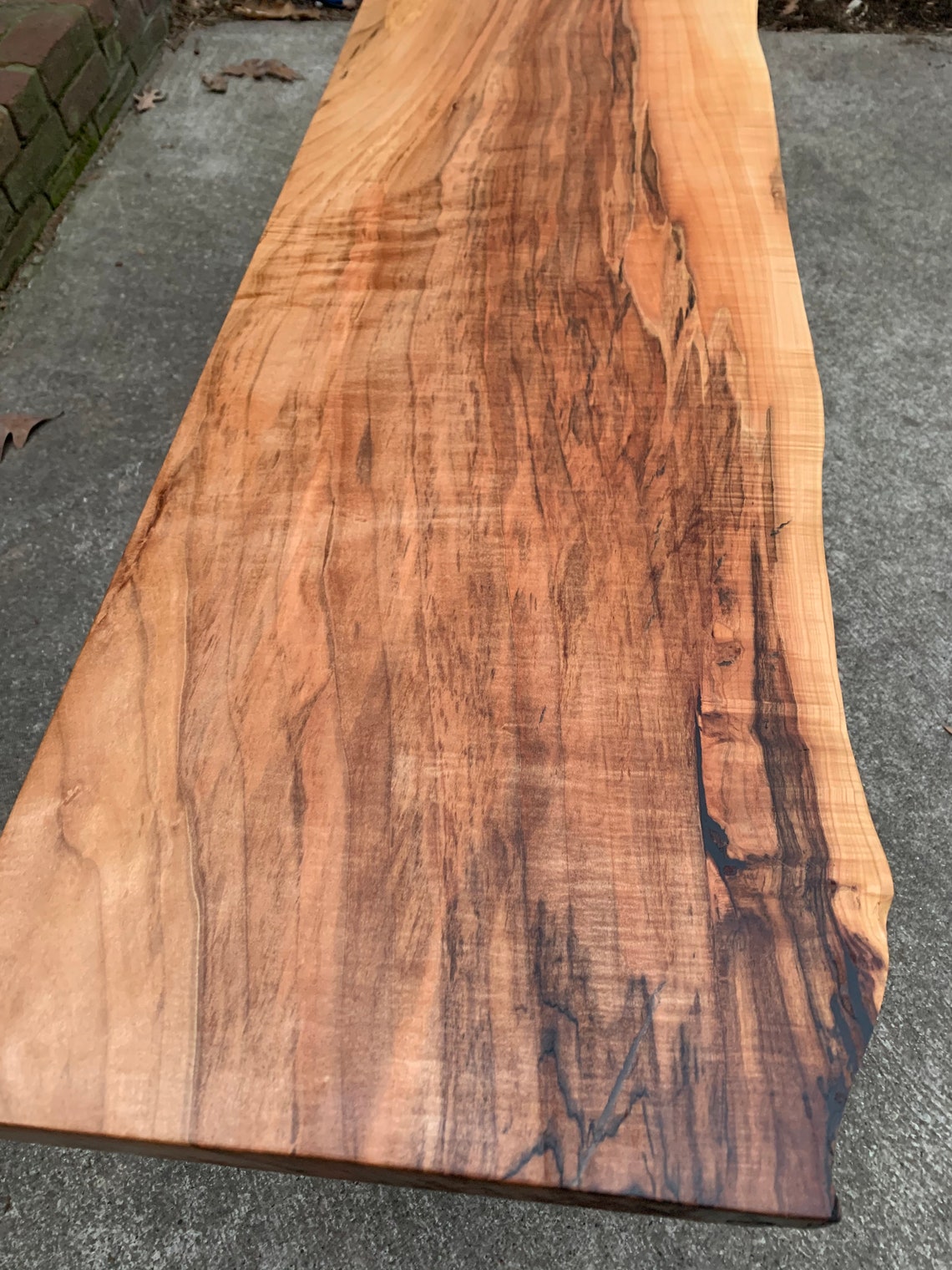 Custom Live Edge Slab Modern Bench With Metal Legs - Etsy