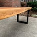 Custom Live Edge Slab Modern Bench With Metal Legs - Etsy