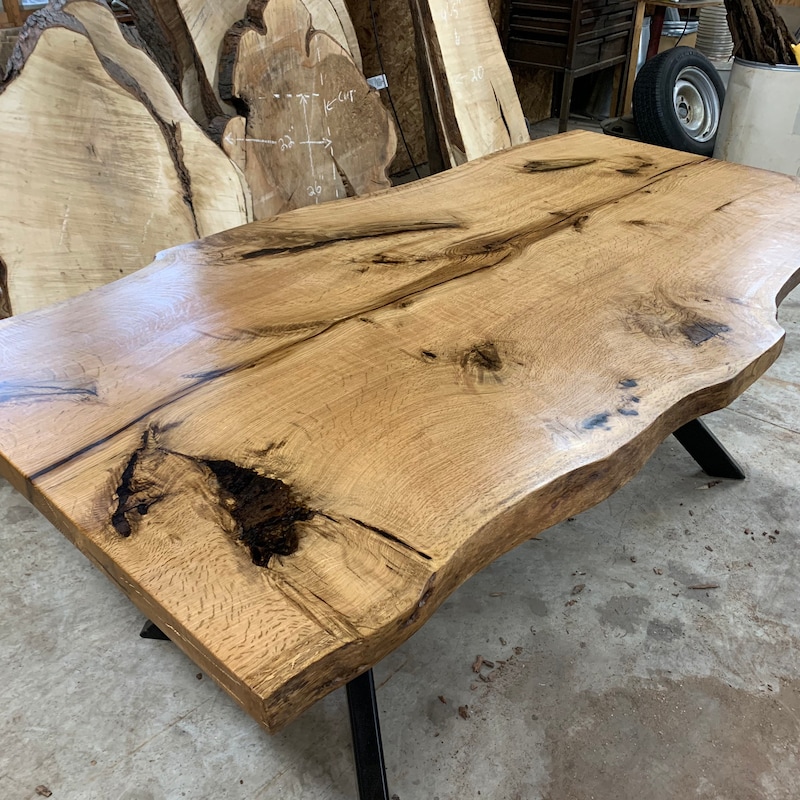 Oak Live Edge Table - Etsy