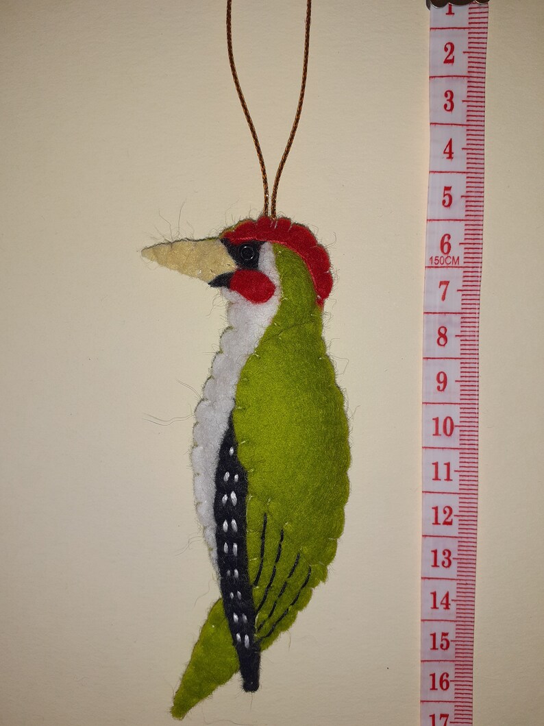 Handmade Felt Green Woodpecker Hanging Decoration made to Order - Etsy