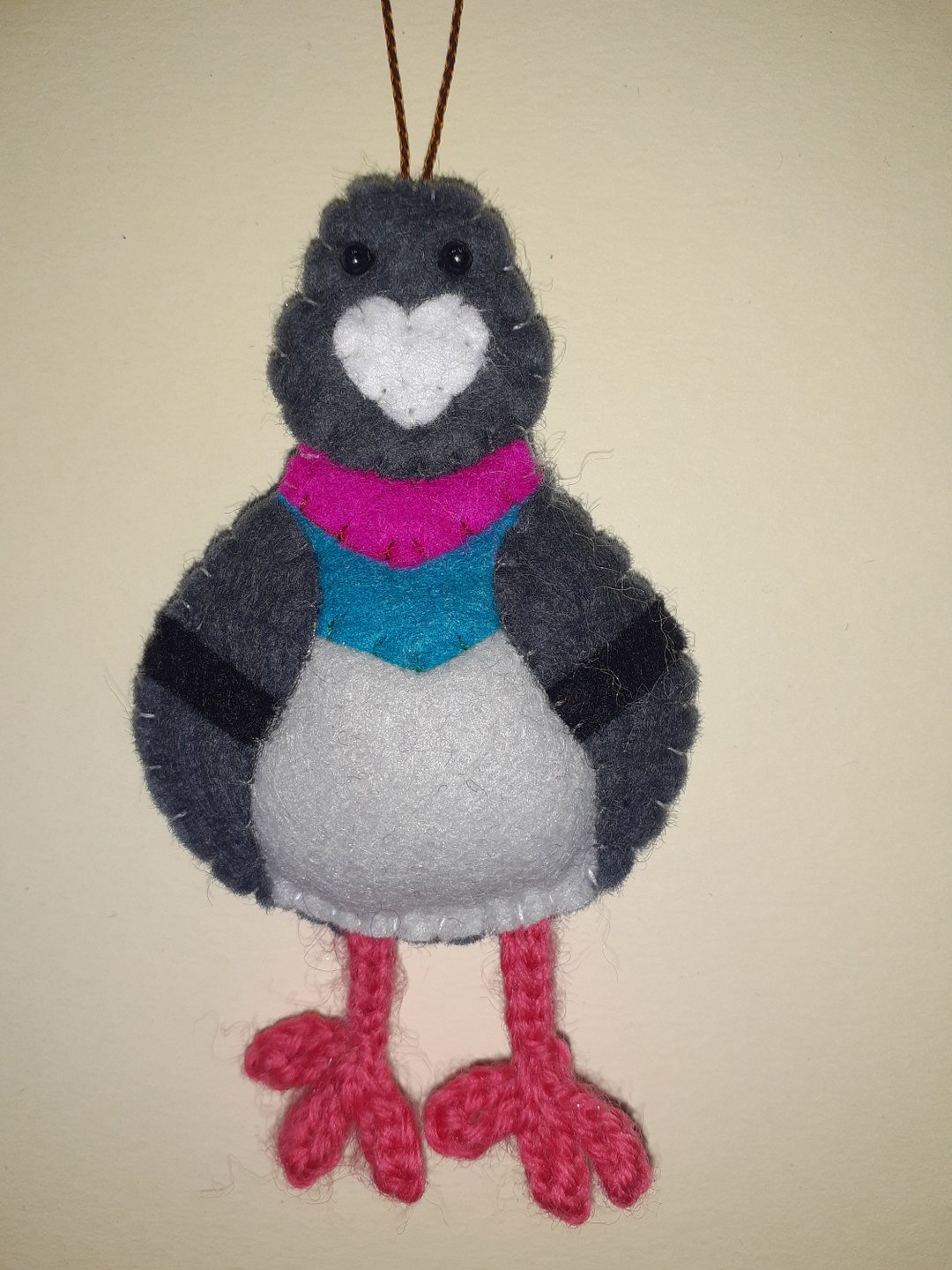 Handmade Felt Pigeon Hanging Decoration (made to Order) - Etsy