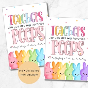 Teacher Like You Are My Favorite Peeps, Easter Printable Tag, Easter ...