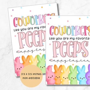 Coworker Like You Are My Favorite Peeps, Easter Printable Tag, Easter ...