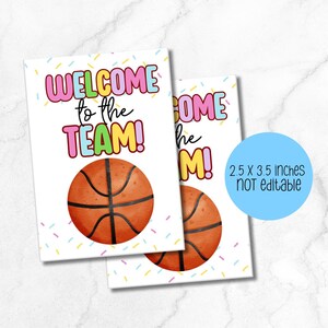 Basketball Snack Bag Tags, Welcome to the Team Tag ,sports Snacks ...