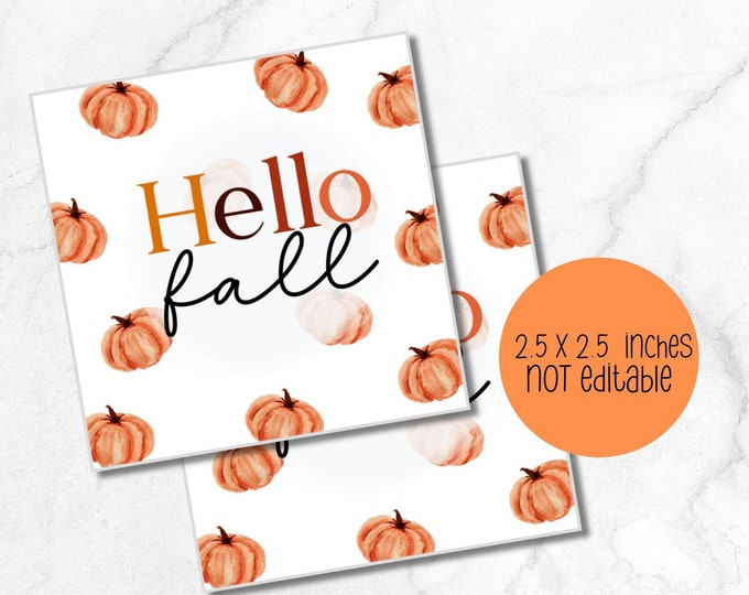 Printable Fall Gift Tags, Instant Download, Happy Fall Gift Tags, Hello ...