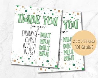 Thank You Mint Printable - Etsy