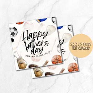 Printable Happy Fathers Day Sports Tag, Printable Gift Tag, Printable ...