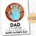 Basketball Father's Day Handprint Keepsake Printable, Father's Day Gift ...