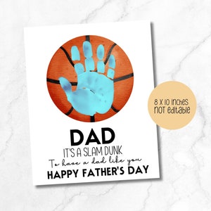 Basketball Father's Day Handprint Keepsake Printable, Father's Day Gift ...