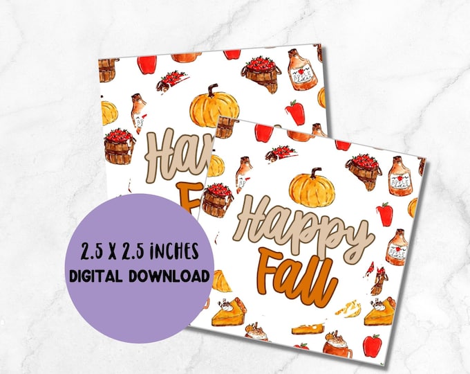 Printable Fall Gift Tags, Instant Download, Happy Fall Gift Tags, Hello ...