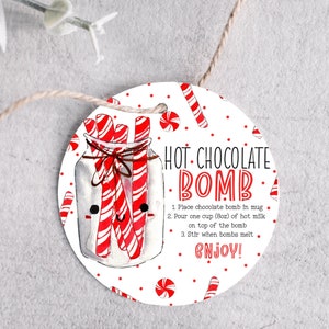 Hot Cocoa Bomb Tag Printable Printable Bomb Tag Holiday Hot Coco Tag - Etsy