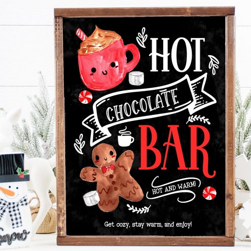 Printable Hot Cocoa Bar Sign Template Hot Chocolate Bar Sign - Etsy