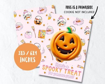 Printable Halloween Mini Cookie Card Trick or Treat Cookie - Etsy