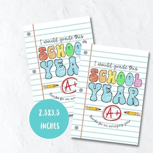 Teacher Gift Tag, Last Day of School Printable Gift Tag, Last Day of ...