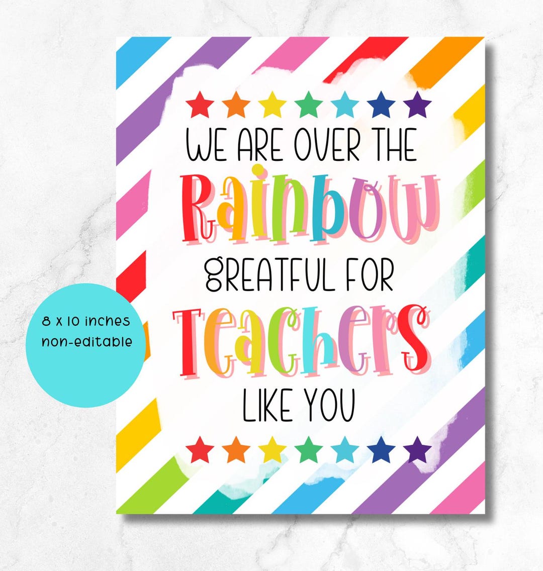 We Are Over the Rainbow Grateful for Teachers Like You, Teachers ...
